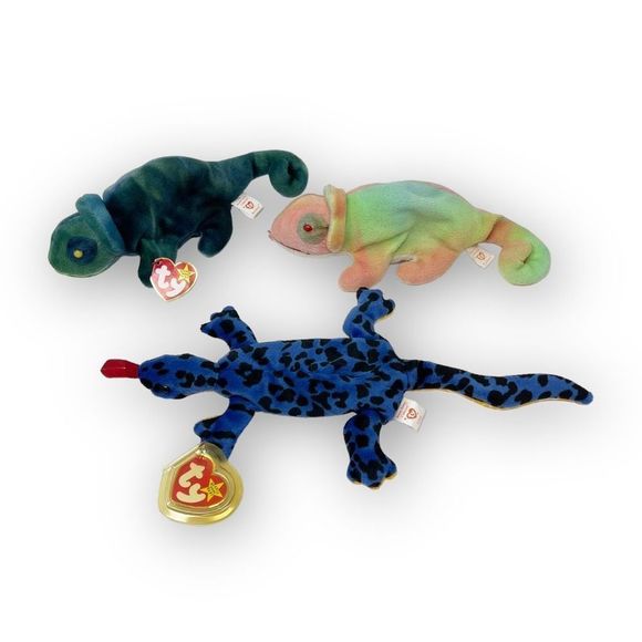Ty | Toys | Vintage Ty Beanie Babylizzy Lizard Rainbow Chameleon Blue ...